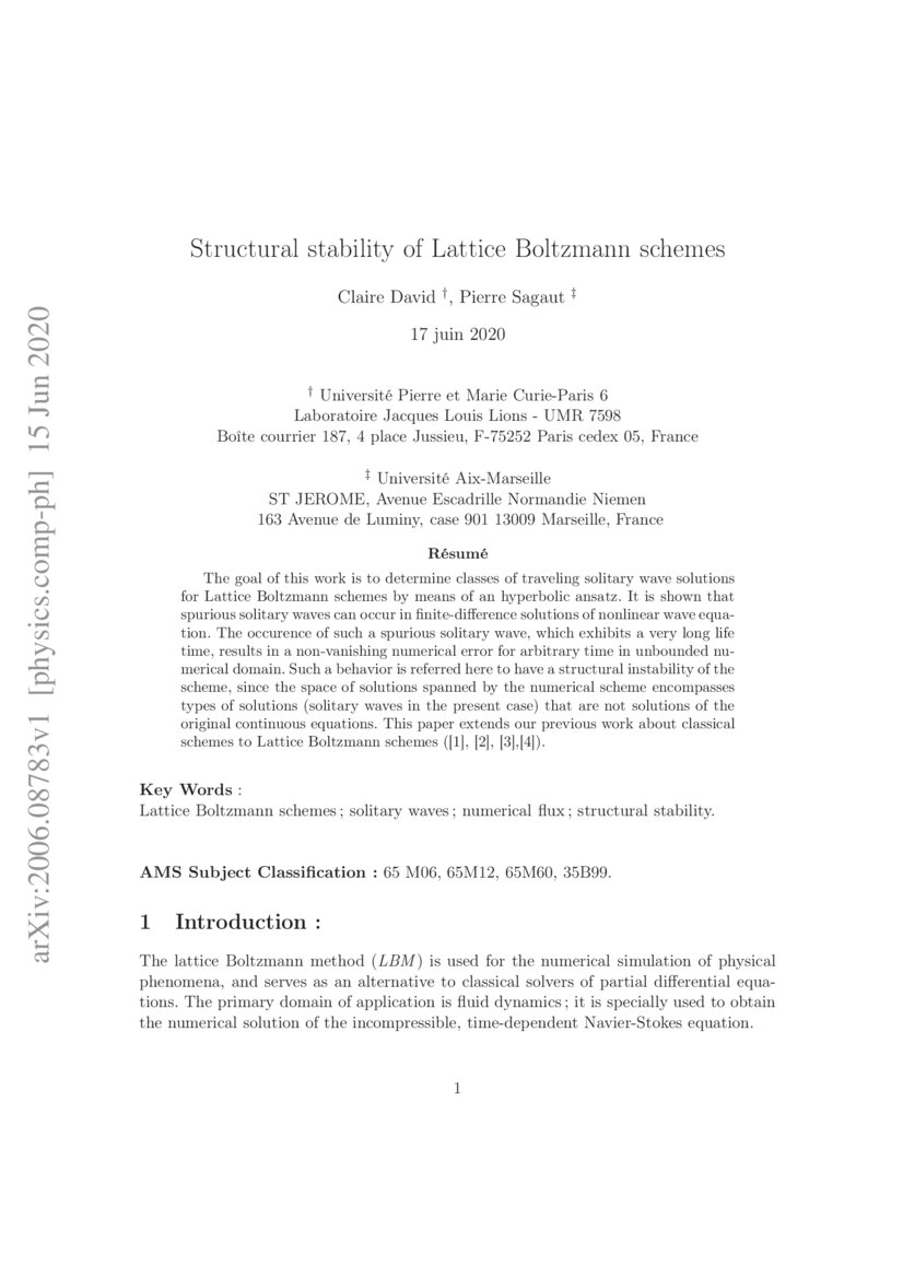 Structural stability of Lattice Boltzmann schemes | DeepAI