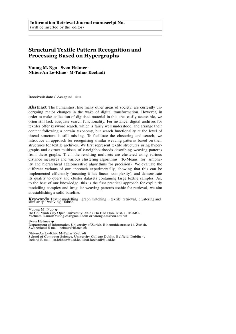 Structural Textile Pattern Recognition And Processing Based On