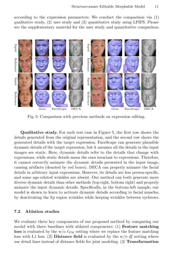 Structure-aware Editable Morphable Model for 3D Facial Detail Animation ...