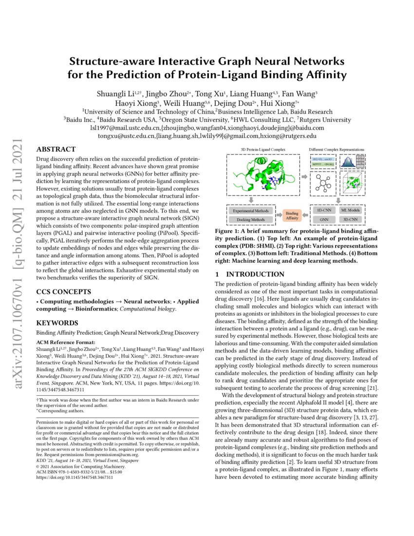Structure Aware Interactive Graph Neural Networks For The Prediction Of 3509