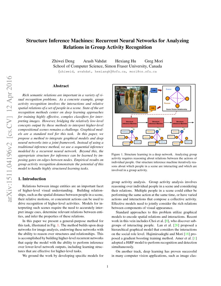 Structure Inference Machines: Recurrent Neural Networks for Analyzing Relations in Group ...