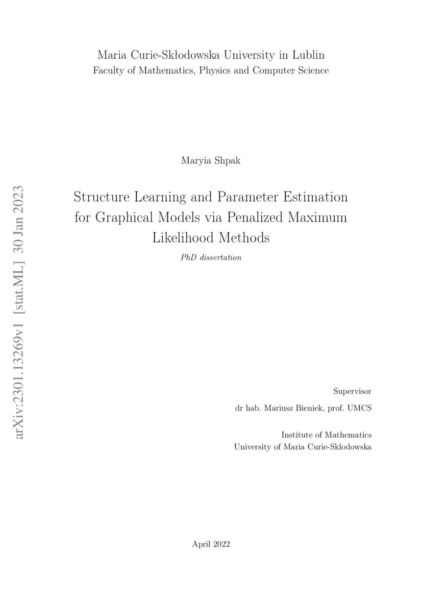 Structure Learning And Parameter Estimation For Graphical Models Via Penalized Maximum 