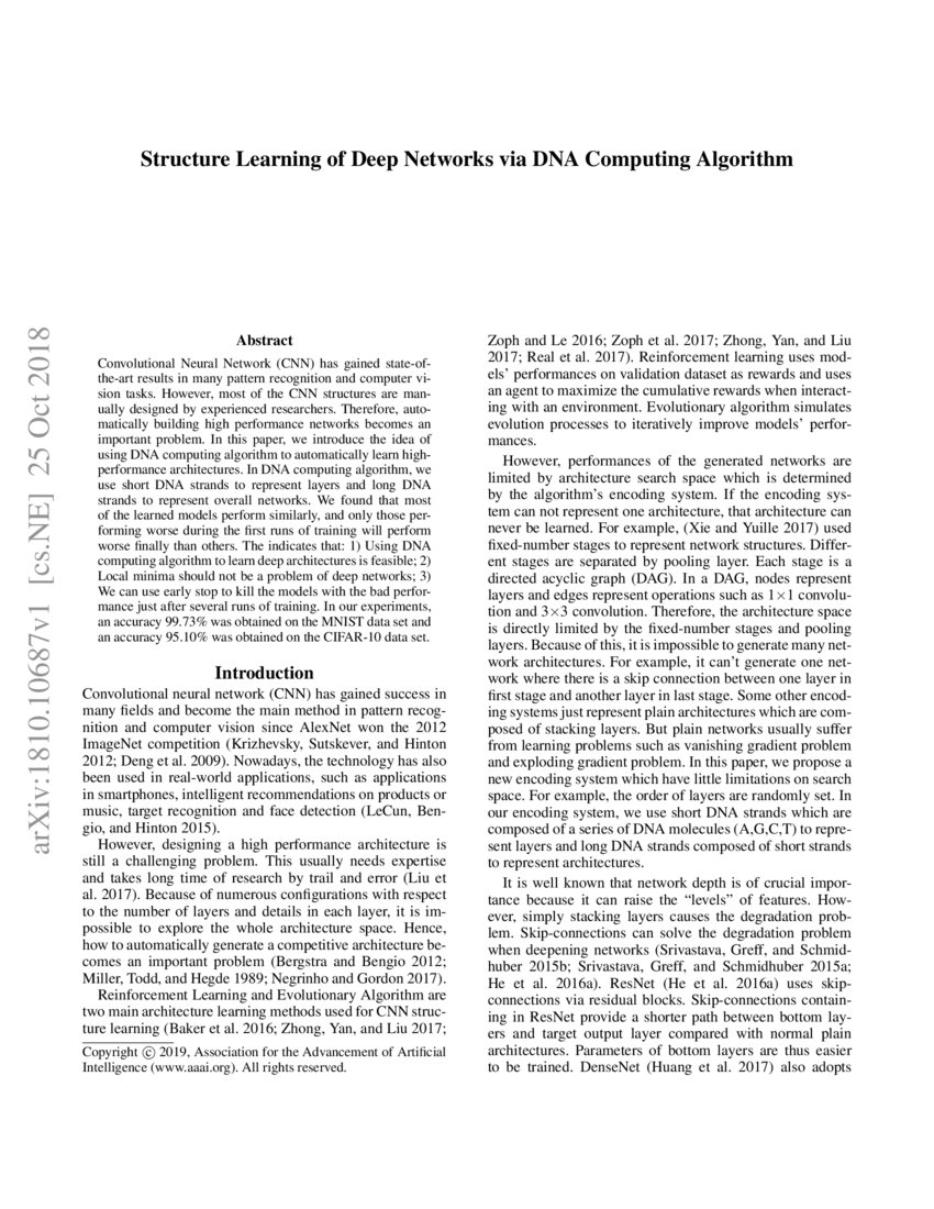 Structure Learning Of Deep Networks Via Dna Computing Algorithm Deepai