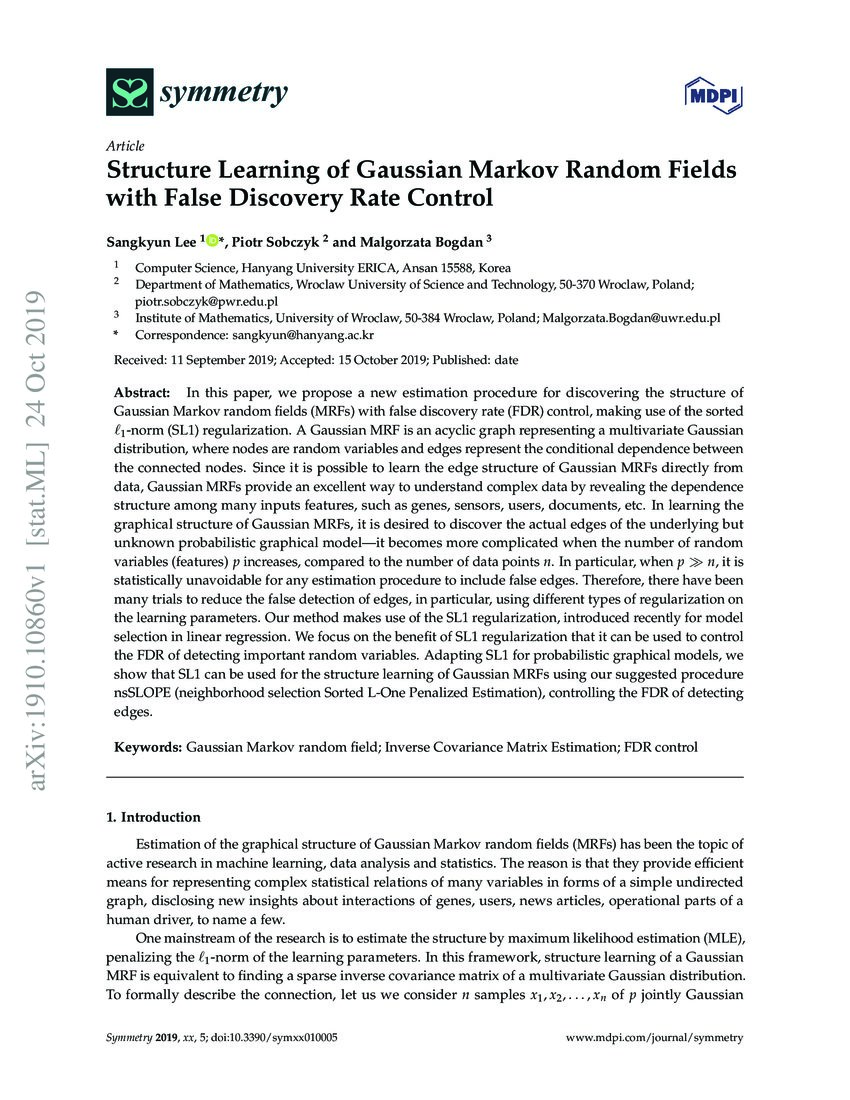 Structure Learning of Gaussian Markov Random Fields with False ... Structure Learning of Gaussian Markov Random Fields with False ...