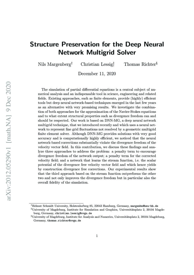 Structure Preservation for the Deep Neural Network Multigrid Solver ...
