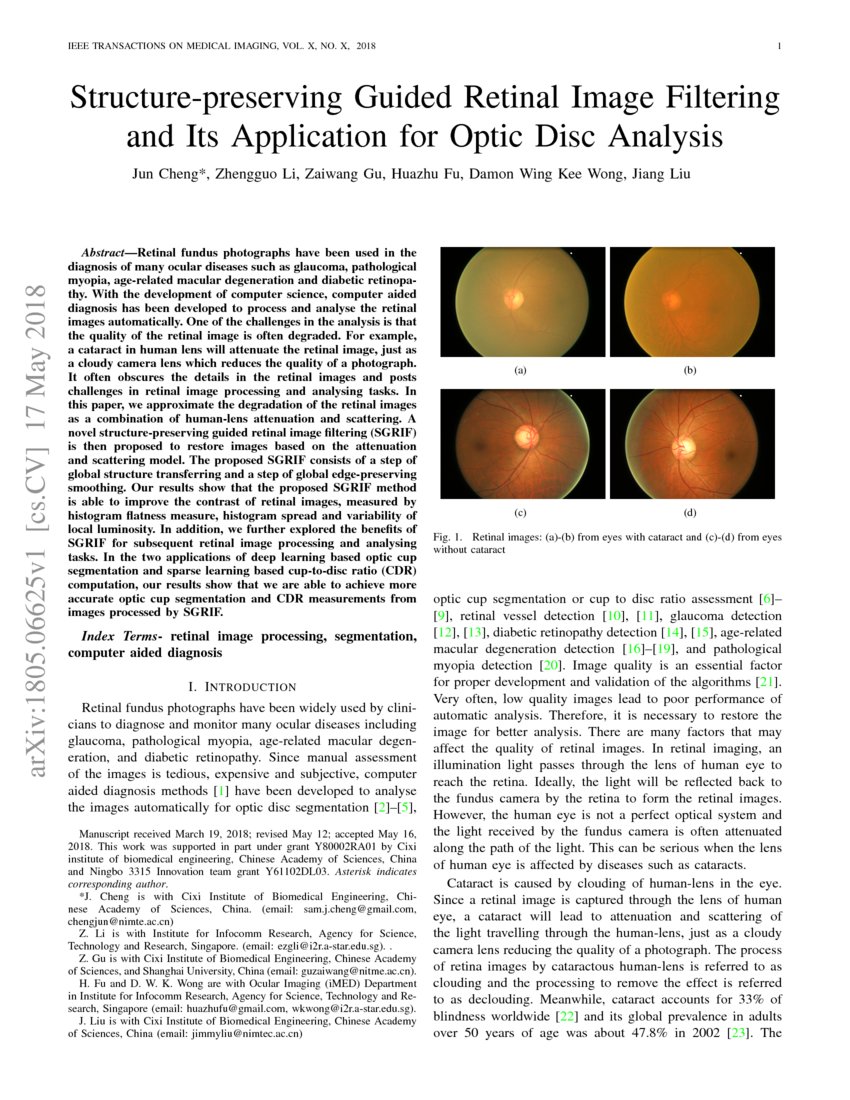Structure Preserving Guided Retinal Image Filtering And Its Application For Optic Disc Analysis