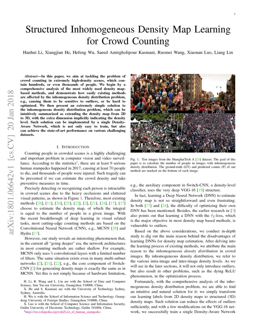 Structured Inhomogeneous Density Map Learning for Crowd Counting | DeepAI