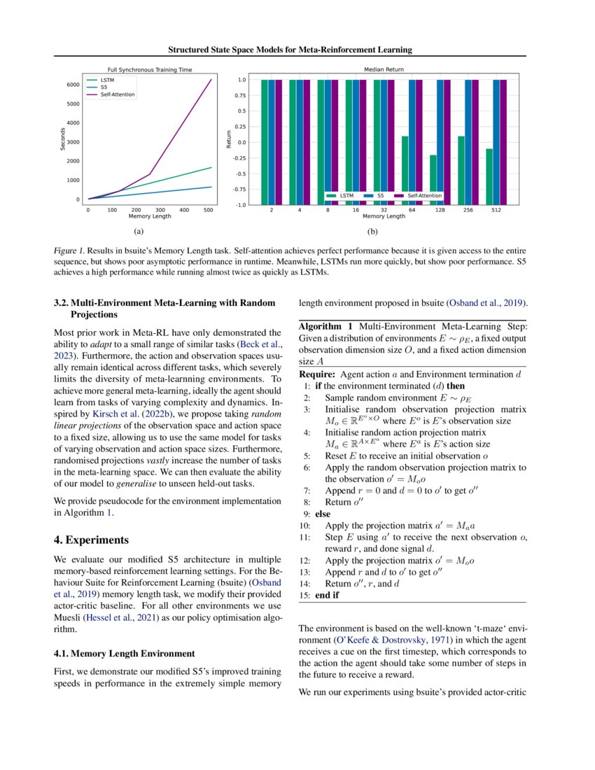 Structured State Space Models For In Context Reinforcement Learning 6414