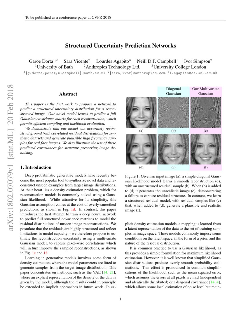 Structured Uncertainty Prediction Networks | DeepAI