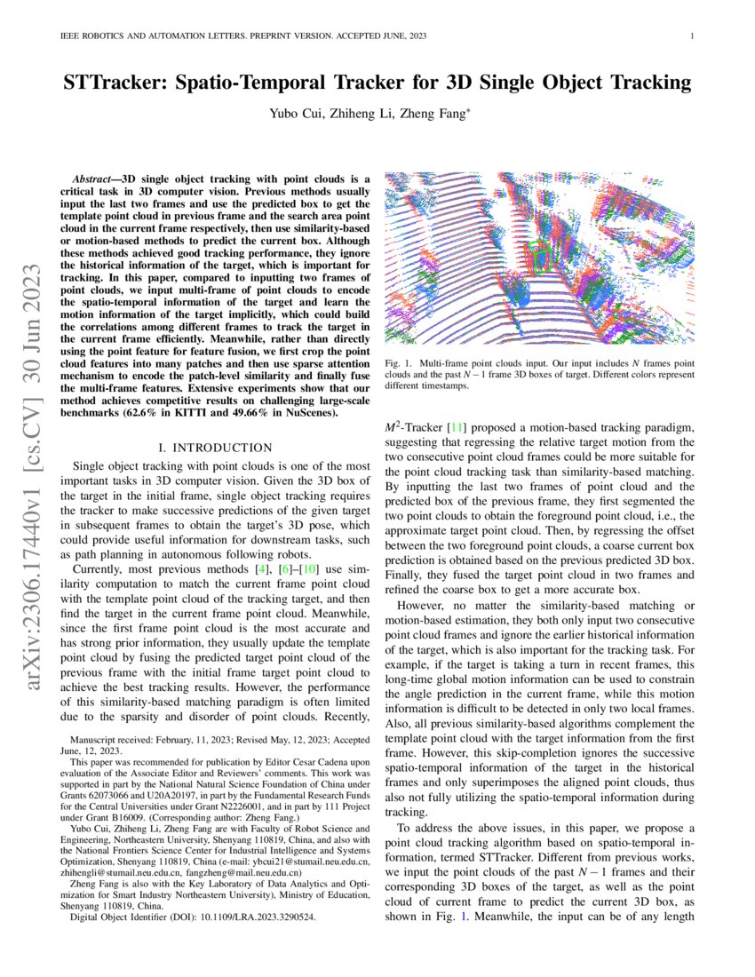 Sttracker Spatio Temporal Tracker For 3d Single Object Tracking Deepai