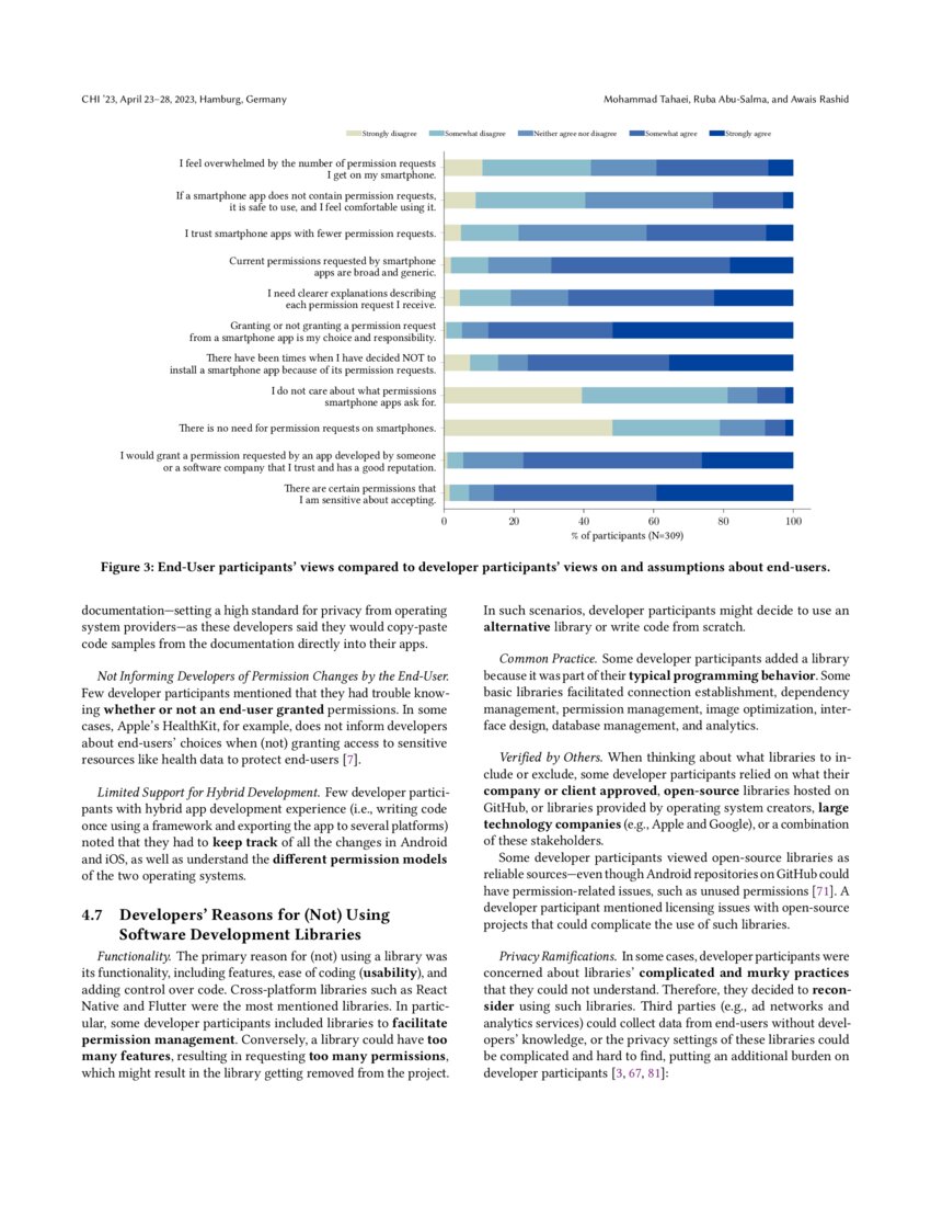 Stuck in the Permissions With You: Developer End-User Perspectives on ...