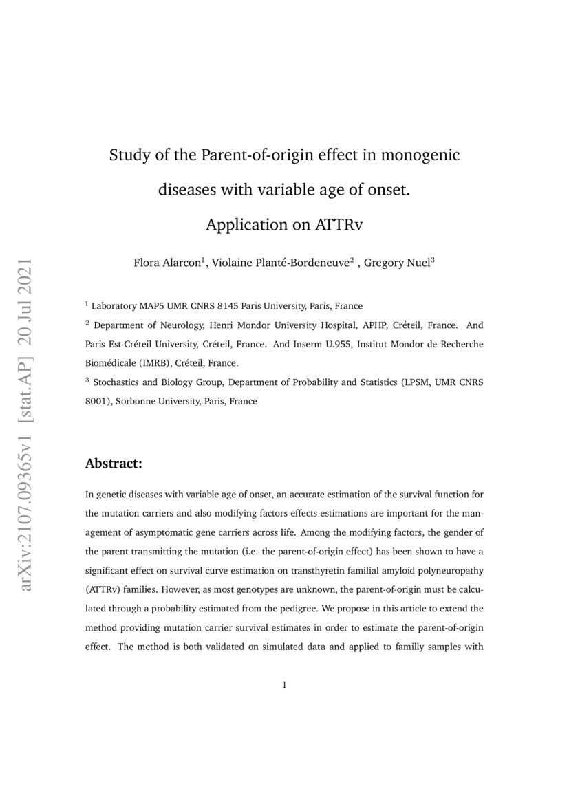 Study of the Parent-of-origin effect in monogenic diseases with ...