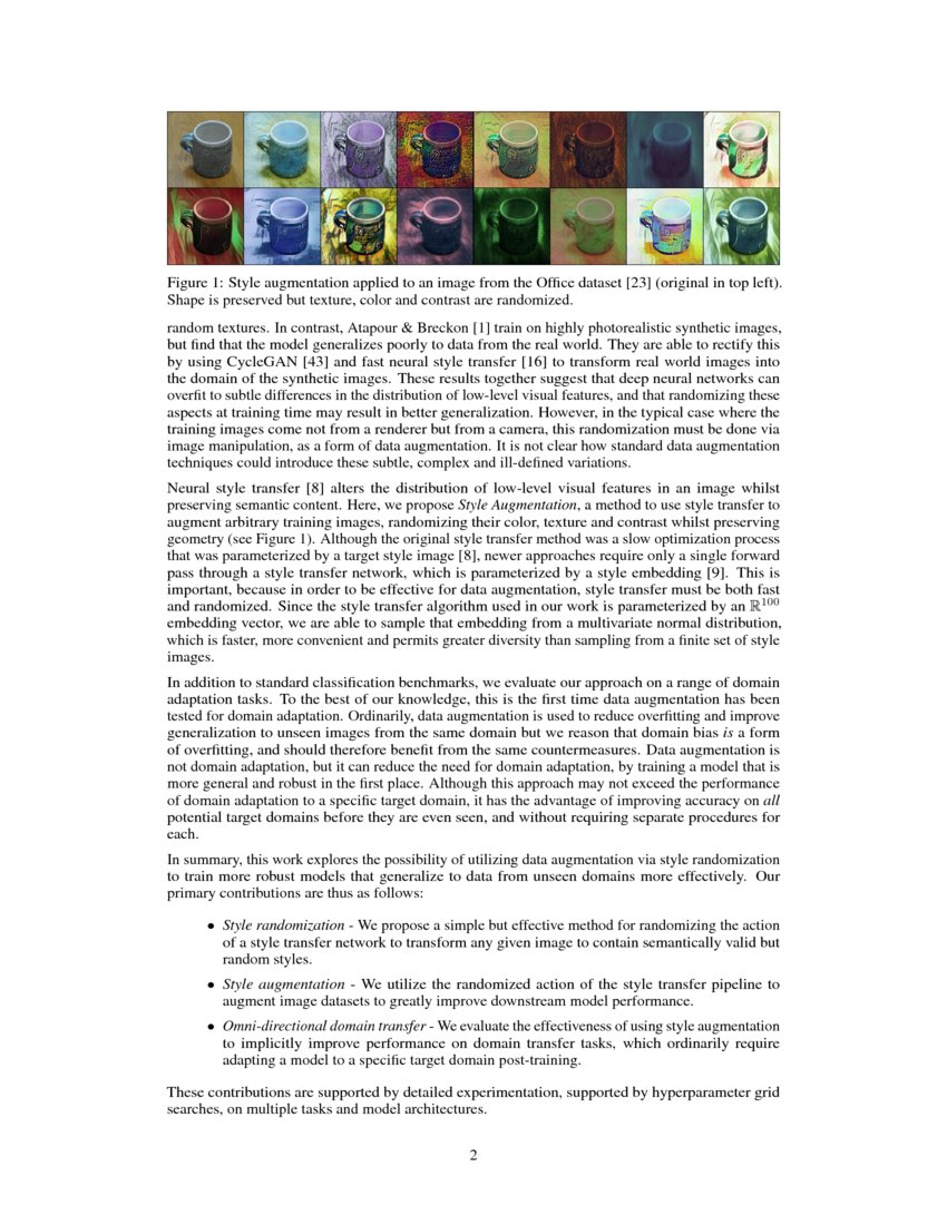 Style Augmentation Data Augmentation Via Style Randomization Deepai