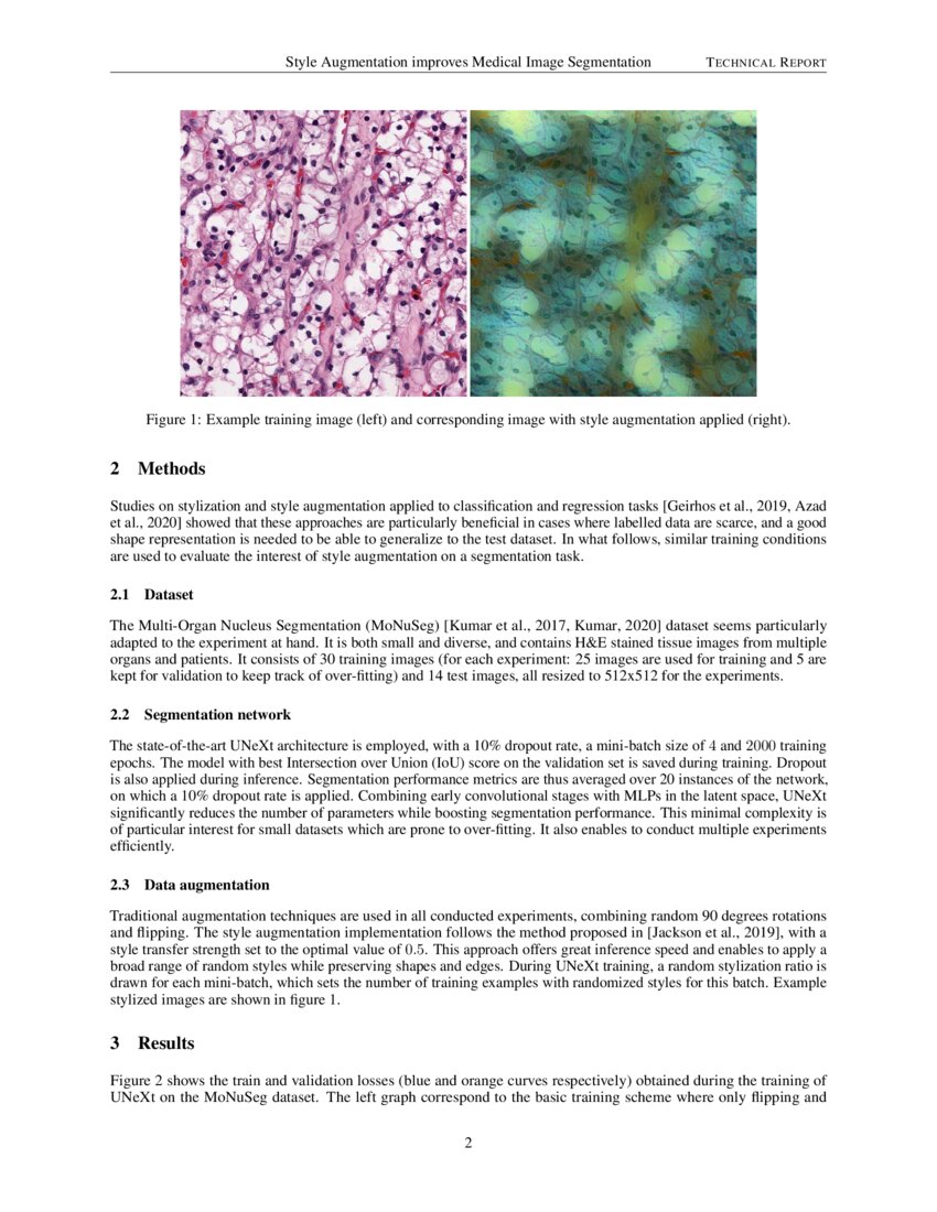 Style Augmentation Improves Medical Image Segmentation Deepai