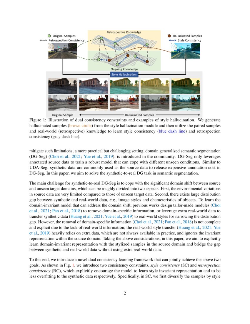 Style-Hallucinated Dual Consistency Learning for Domain Generalized Semantic Segmentation | DeepAI