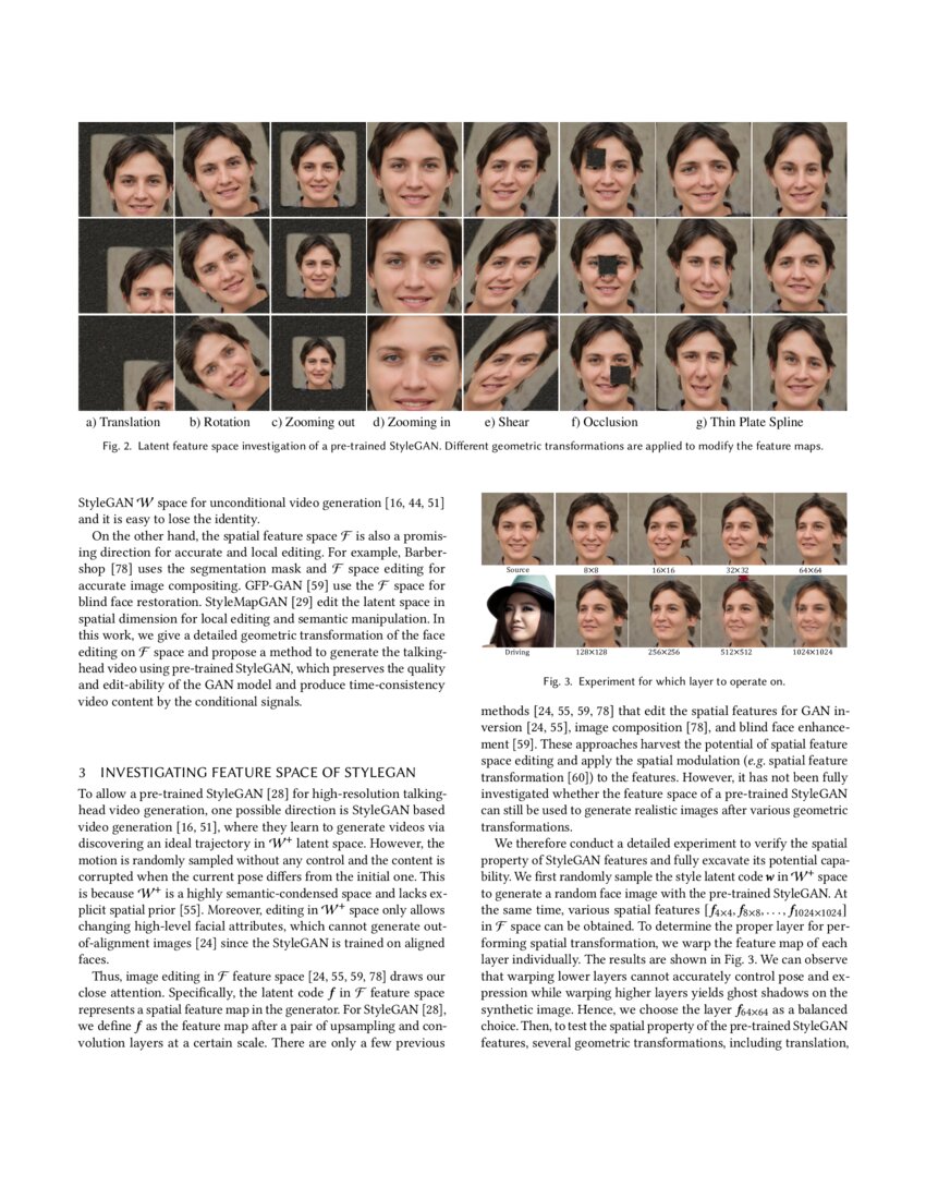 StyleHEAT: One-Shot High-Resolution Editable Talking Face Generation ...