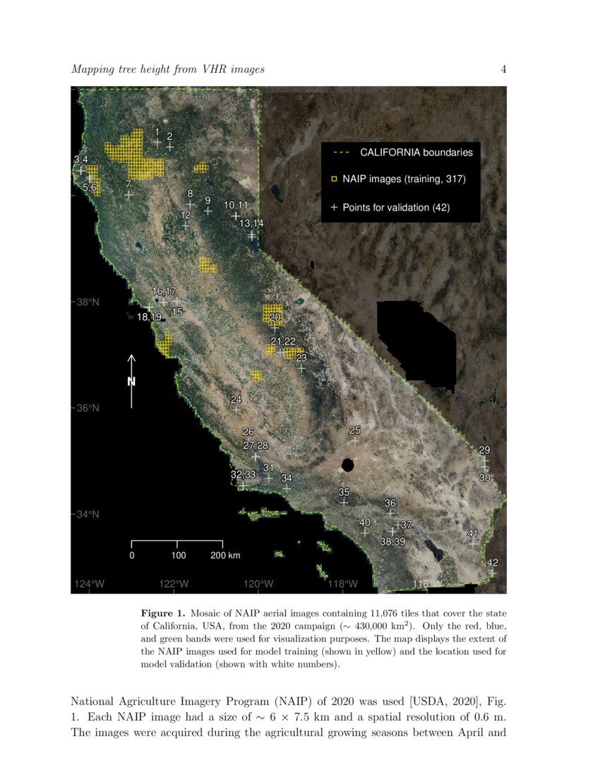 Sub-Meter Tree Height Mapping of California using Aerial Images and ...