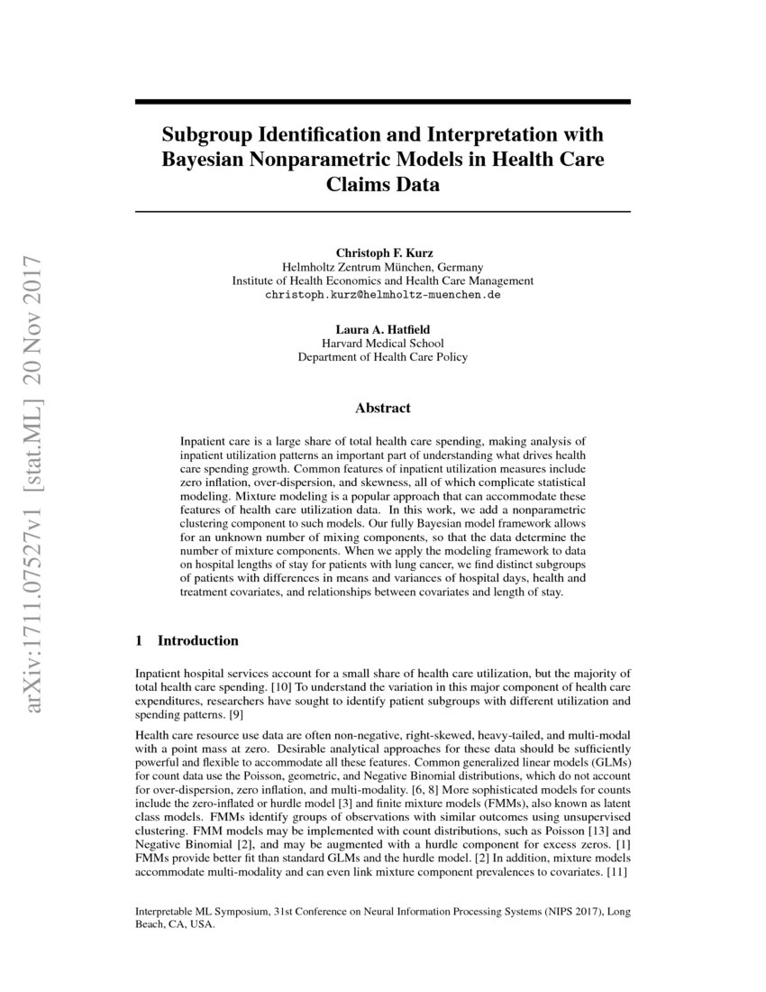 Subgroup Identification And Interpretation With Bayesian Nonparametric