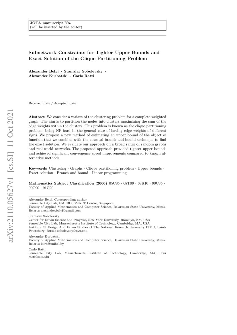 Subnetwork Constraints For Tighter Upper Bounds And Exact Solution Of The Clique Partitioning