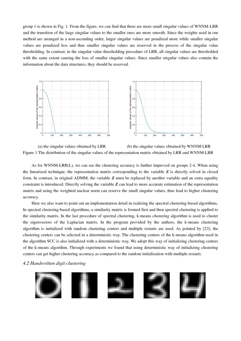 Subspace clustering based on low rank representation and weighted nuclear norm minimization | DeepAI