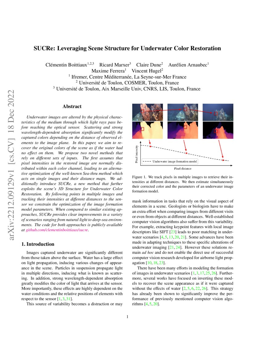 SUCRe: Leveraging Scene Structure for Underwater Color Restoration | DeepAI SUCRe: Leveraging Scene Structure for Underwater Color Restoration | DeepAI