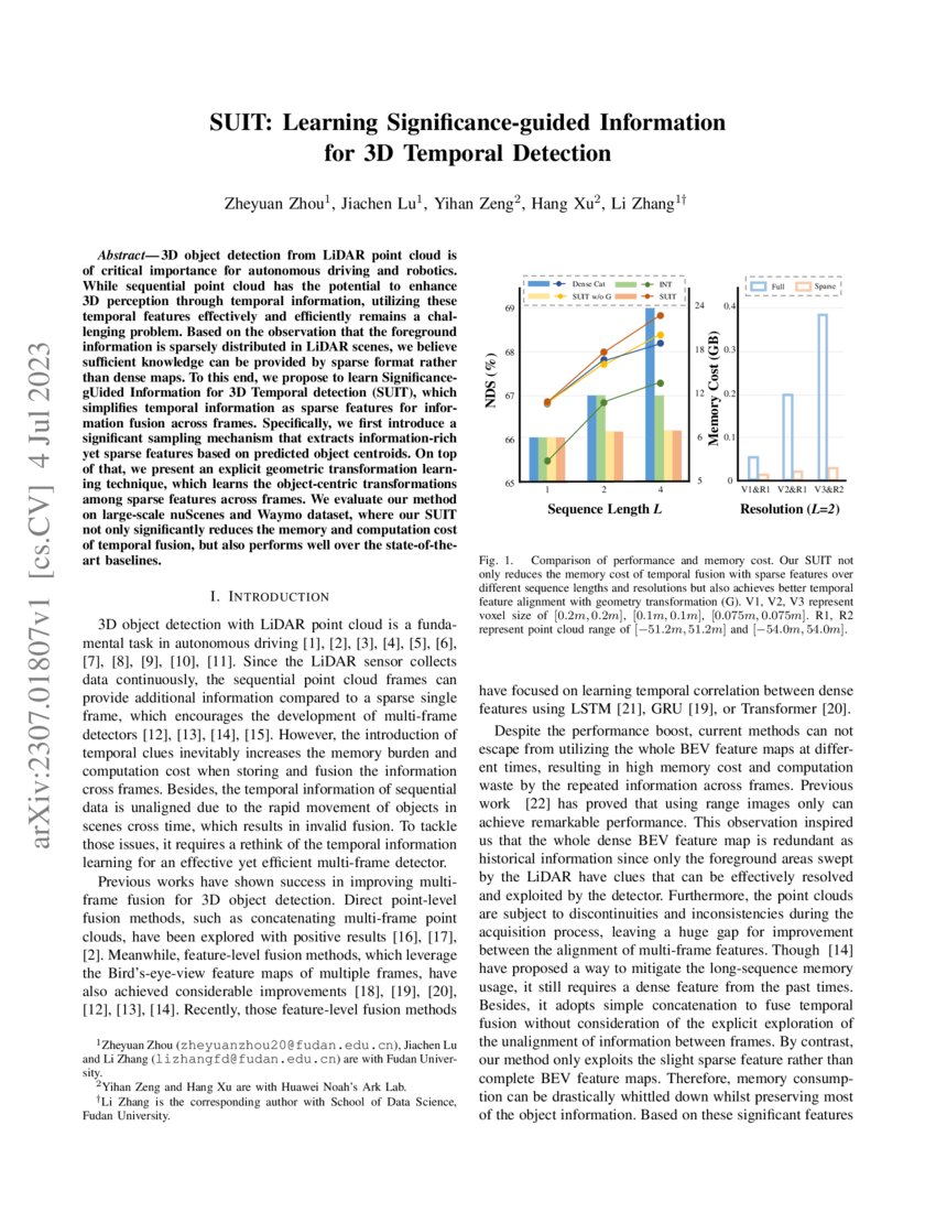 SUIT: Learning Significance-guided Information for 3D Temporal ... SUIT: Learning Significance-guided Information for 3D Temporal ...