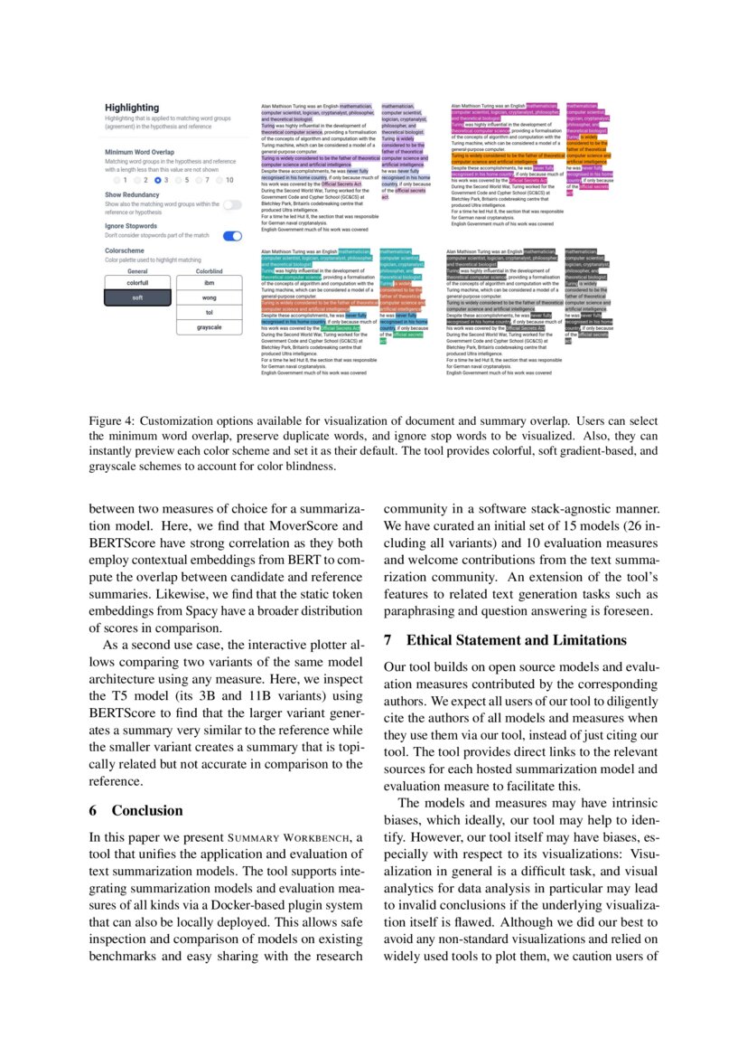Summary Workbench Unifying Application And Evaluation Of Text Summarization Models Deepai