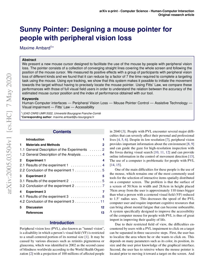 Sunny Pointer: Designing a mouse pointer for people with peripheral ...