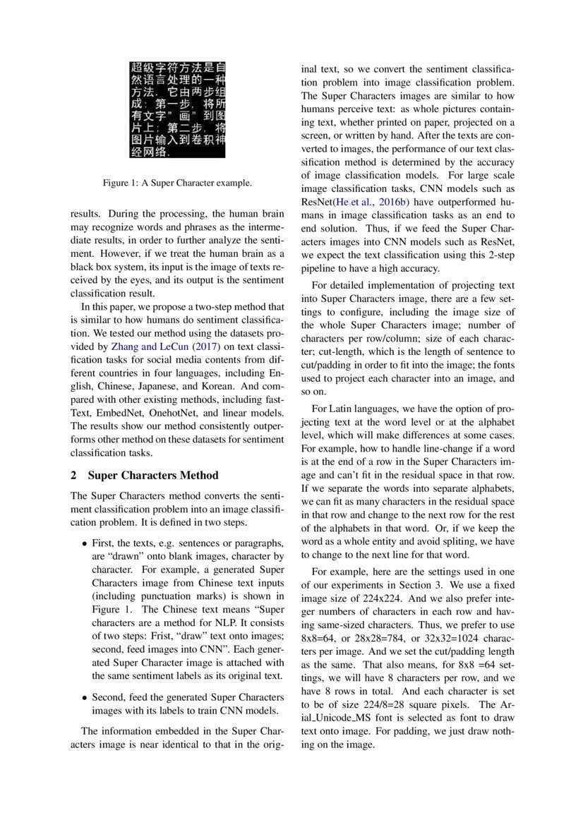 Super Characters A Conversion From Sentiment Classification To Image Classification Deepai
