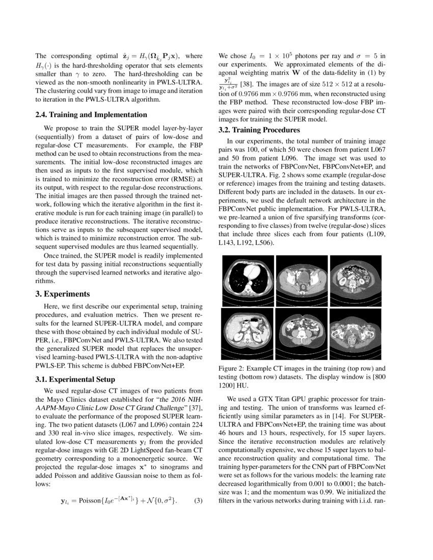 Super Learning A Supervised Unsupervised Framework For Low Dose Ct Image Reconstruction Deepai