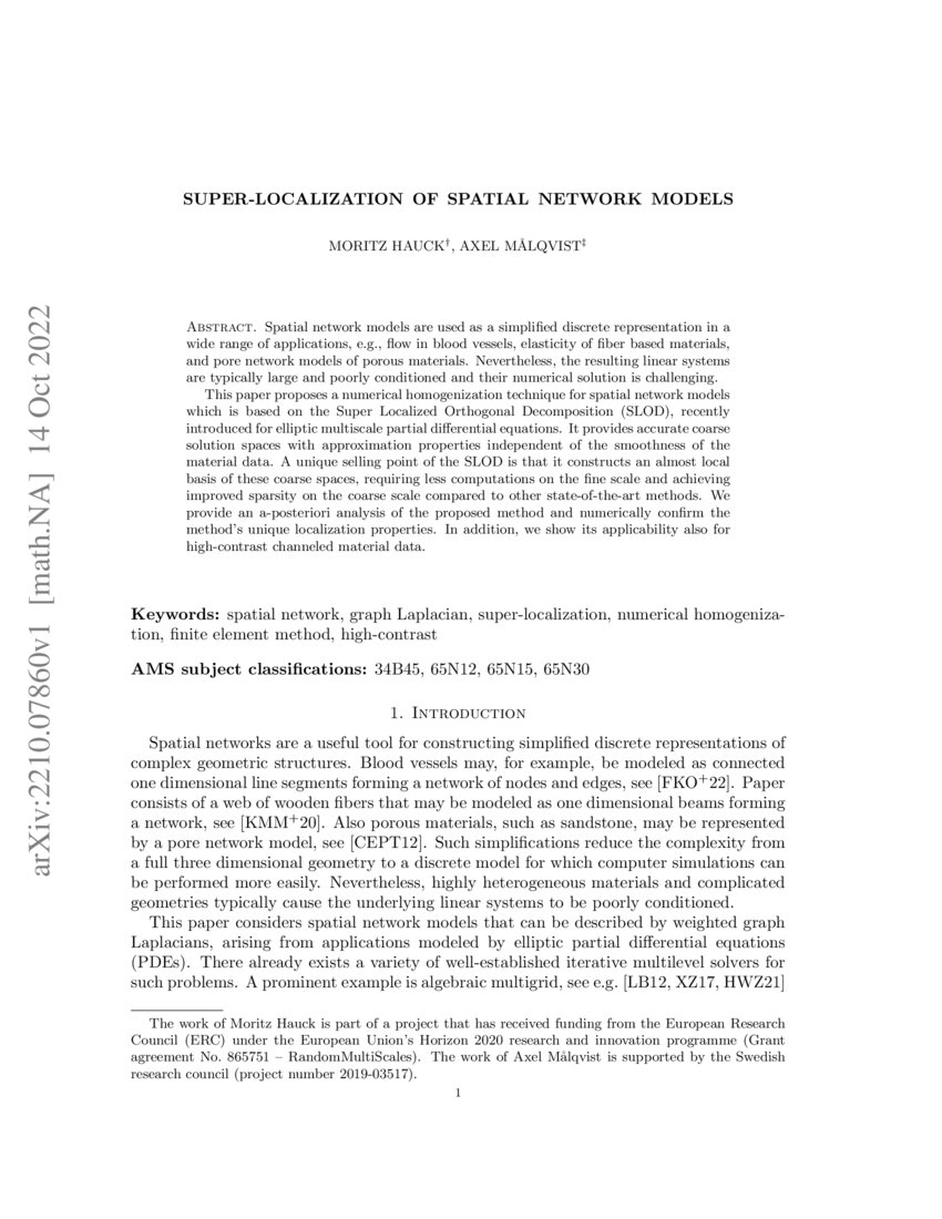 Super Localization Of Spatial Network Models Deepai