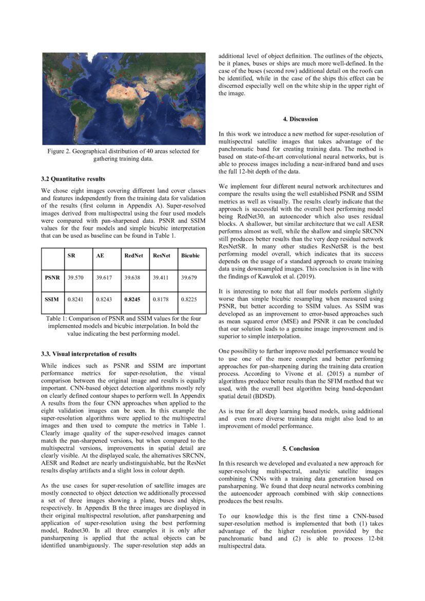 Super Resolution Of Multispectral Satellite Images Using Convolutional