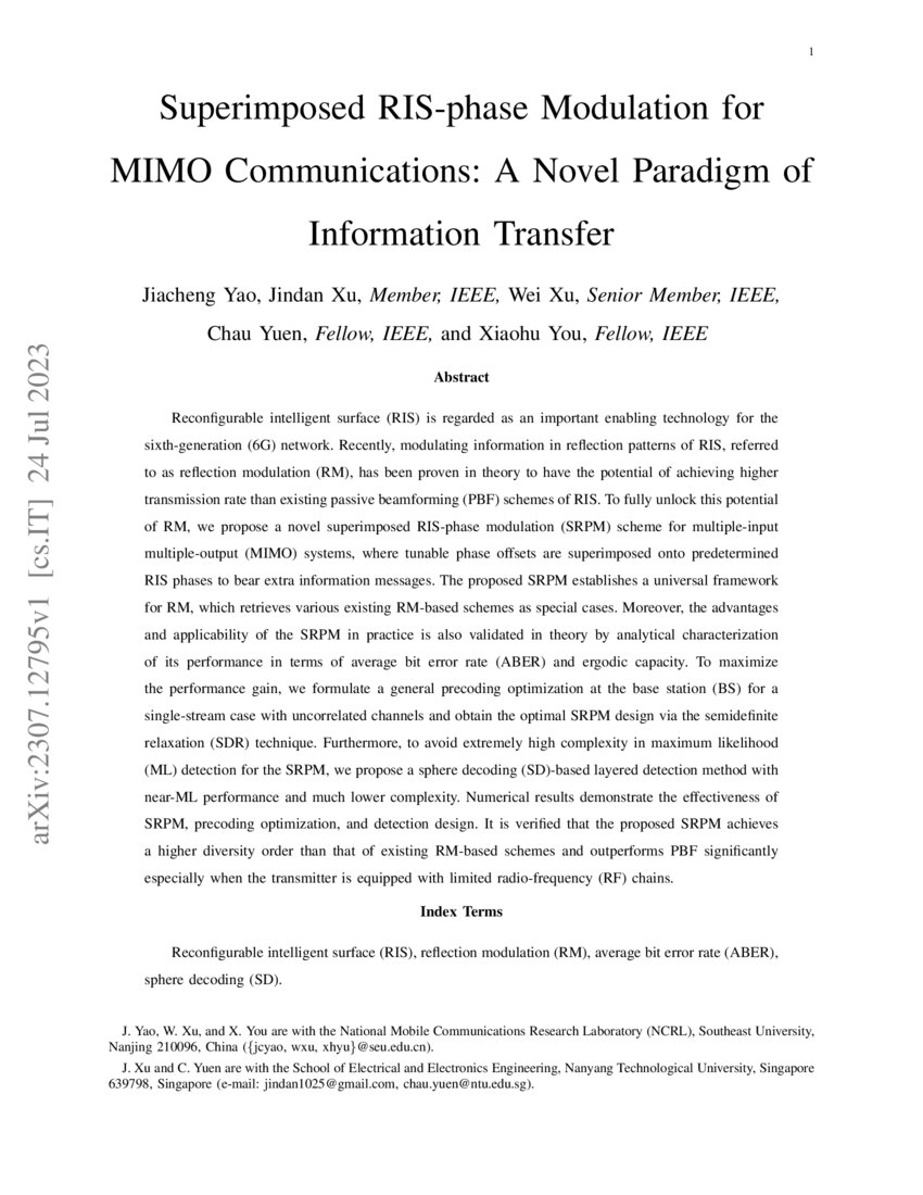 Superimposed Ris Phase Modulation For Mimo Communications A Novel