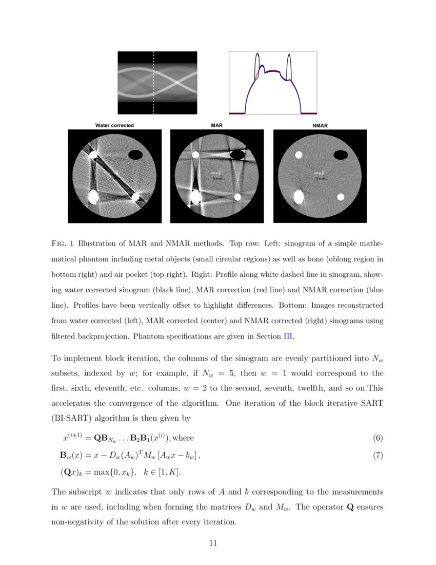 Superiorized method for metal artifact reduction | DeepAI