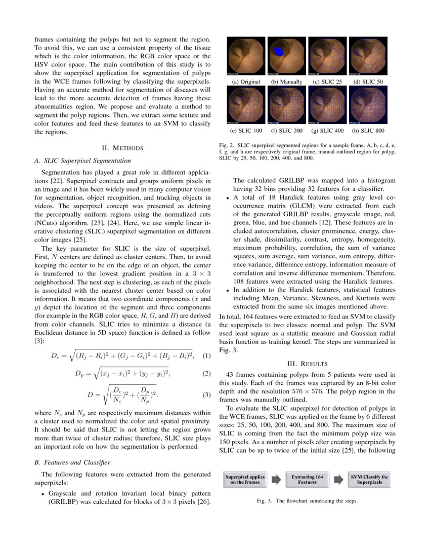 Superpixel Based Segmentation and Classification of Polyps in Wireless Capsule Endoscopy | DeepAI