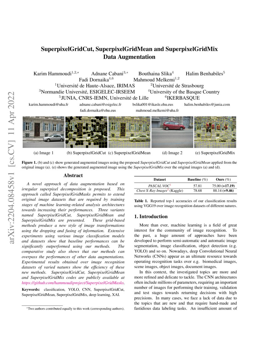 SuperpixelGridCut, SuperpixelGridMean and SuperpixelGridMix Data Augmentation | DeepAI