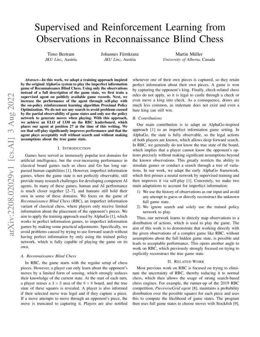 Supervised and Reinforcement Learning from Observations in ...