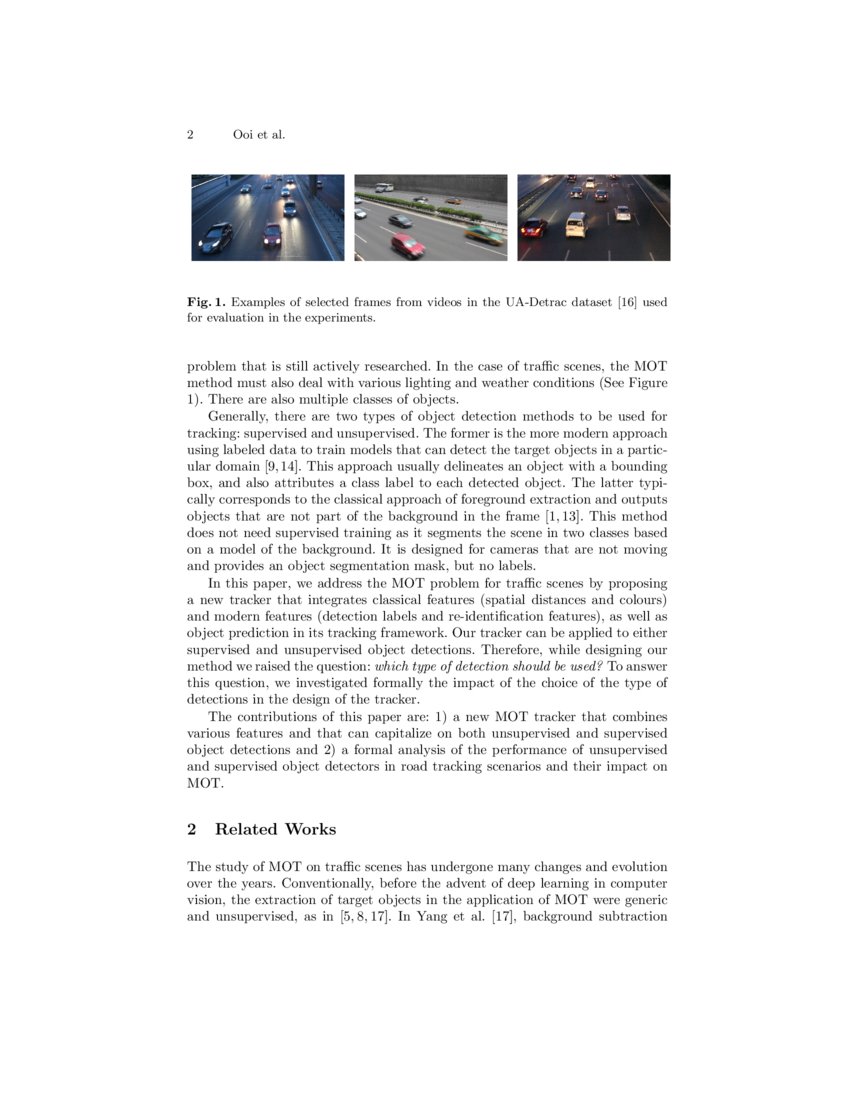 Supervised And Unsupervised Detections For Multiple Object Tracking In Traffic Scenes A