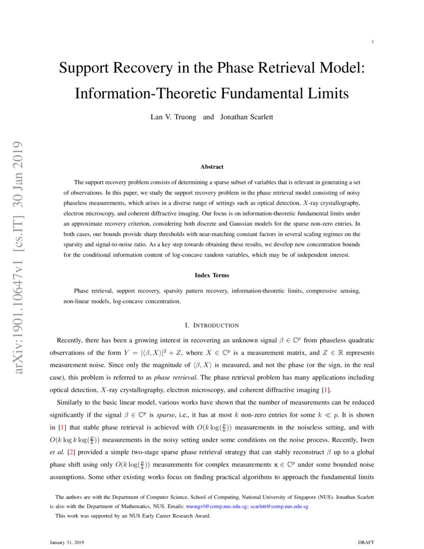 Support Recovery in the Phase Retrieval Model: Information-Theoretic ...