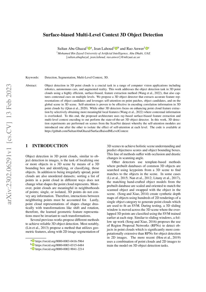 Surface-biased Multi-Level Context 3D Object Detection | DeepAI