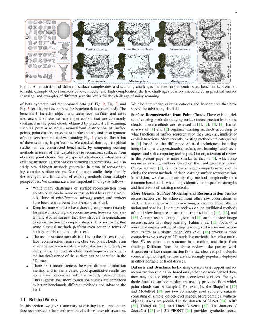 Surface Reconstruction From Point Clouds A Survey And A Benchmark Deepai