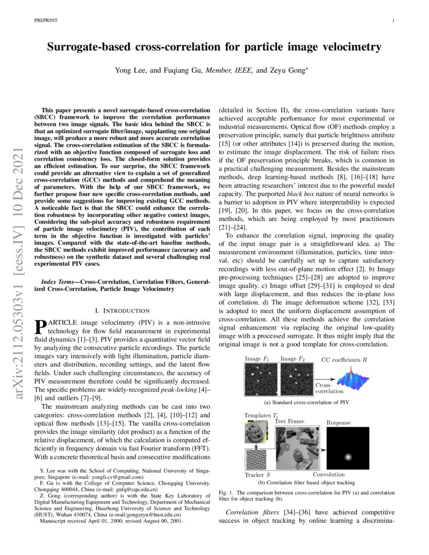 Surrogate-based cross-correlation for particle image velocimetry | DeepAI