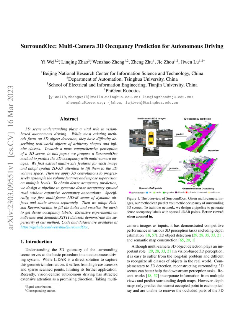 Surroundocc Multi Camera 3d Occupancy Prediction For Autonomous