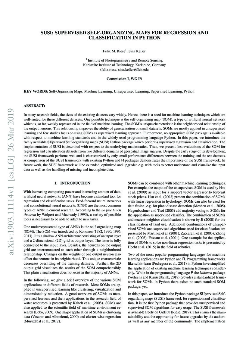 Susi Supervised Self Organizing Maps For Regression And Classification In Python Deepai