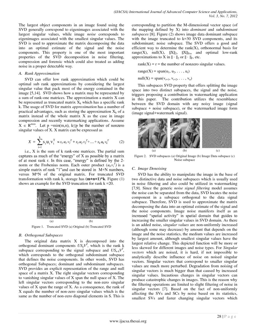 SVD Based Image Processing Applications: State of The Art ...