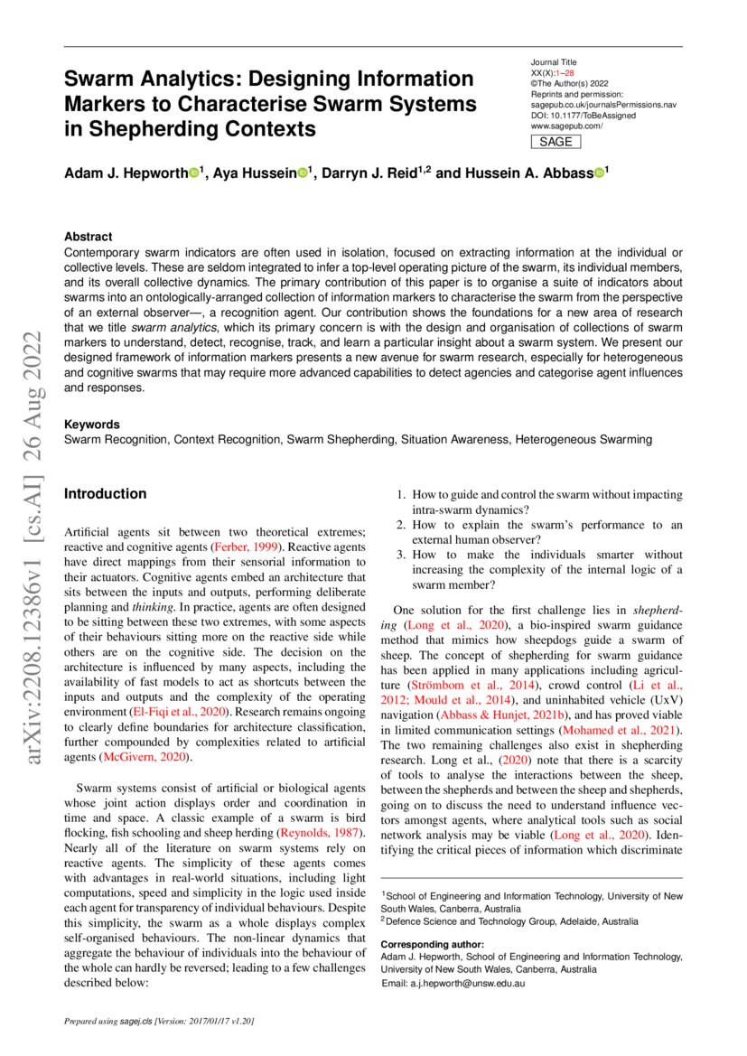 Swarm Analytics: Designing Information Markers to Characterise Swarm ...