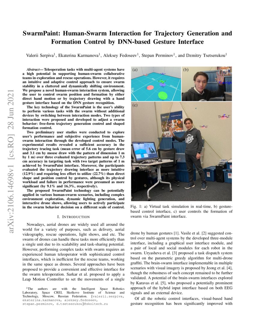 SwarmPaint: Human-Swarm Interaction for Trajectory Generation and Formation Control by DNN-based ...