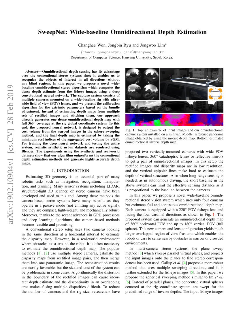SweepNet: Wide-baseline Omnidirectional Depth Estimation | DeepAI