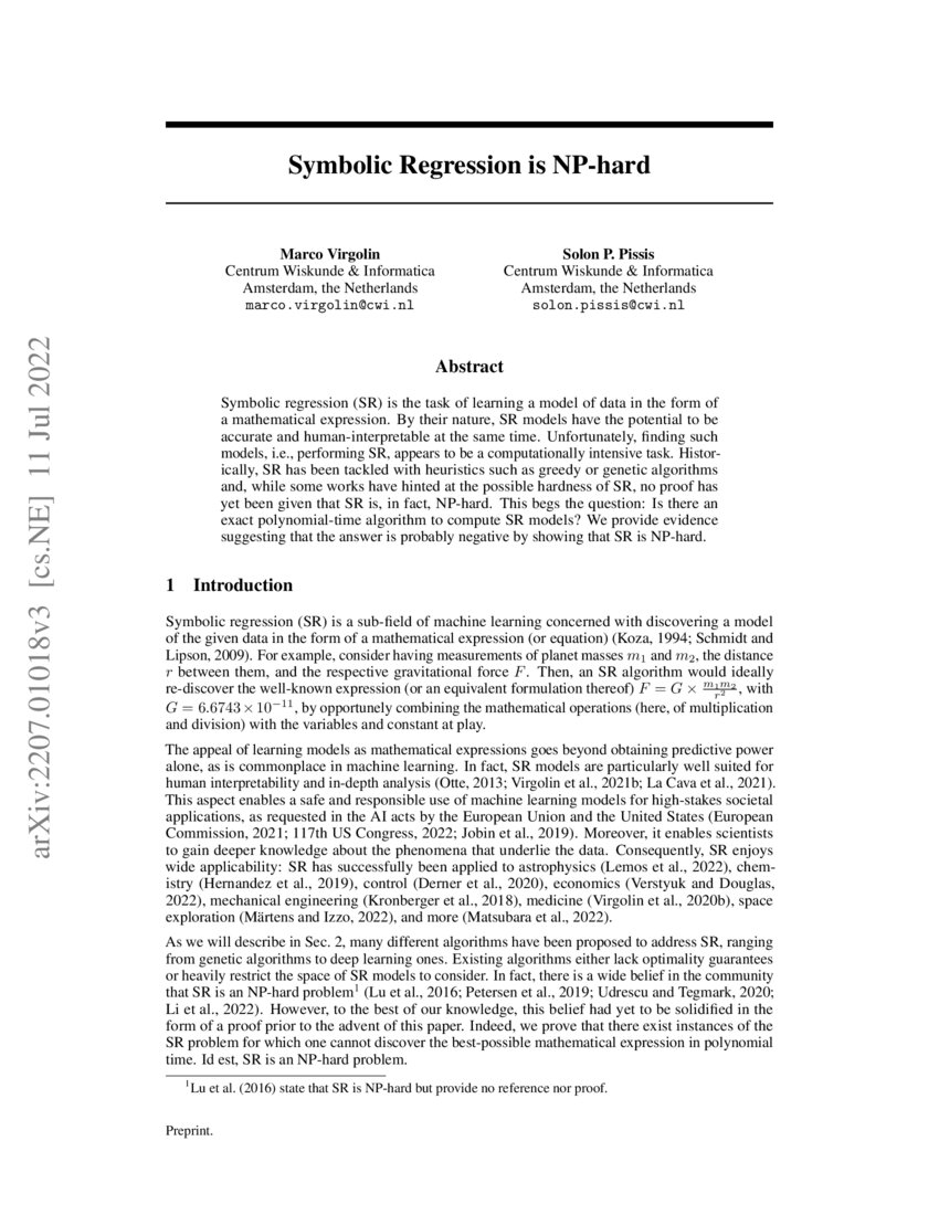 Symbolic Regression is NP-hard | DeepAI