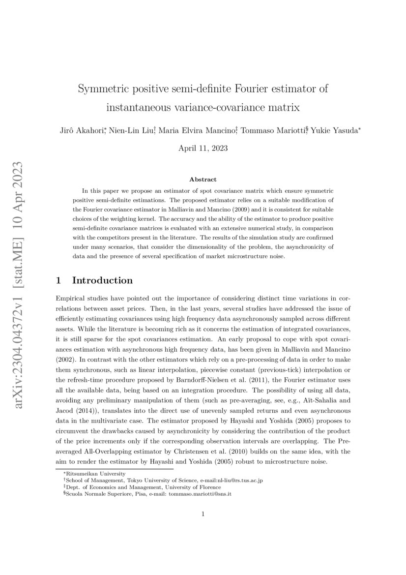 Symmetric Positive Semi Definite Fourier Estimator Of Instantaneous Variance Covariance Matrix